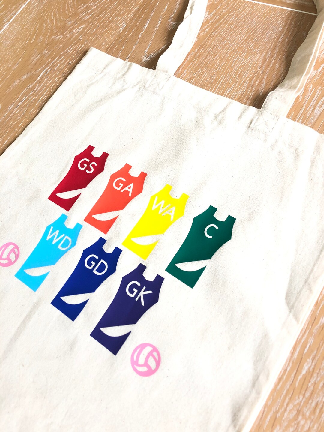 Netball Tote Bag Rainbow Team Positions - Etsy Singapore