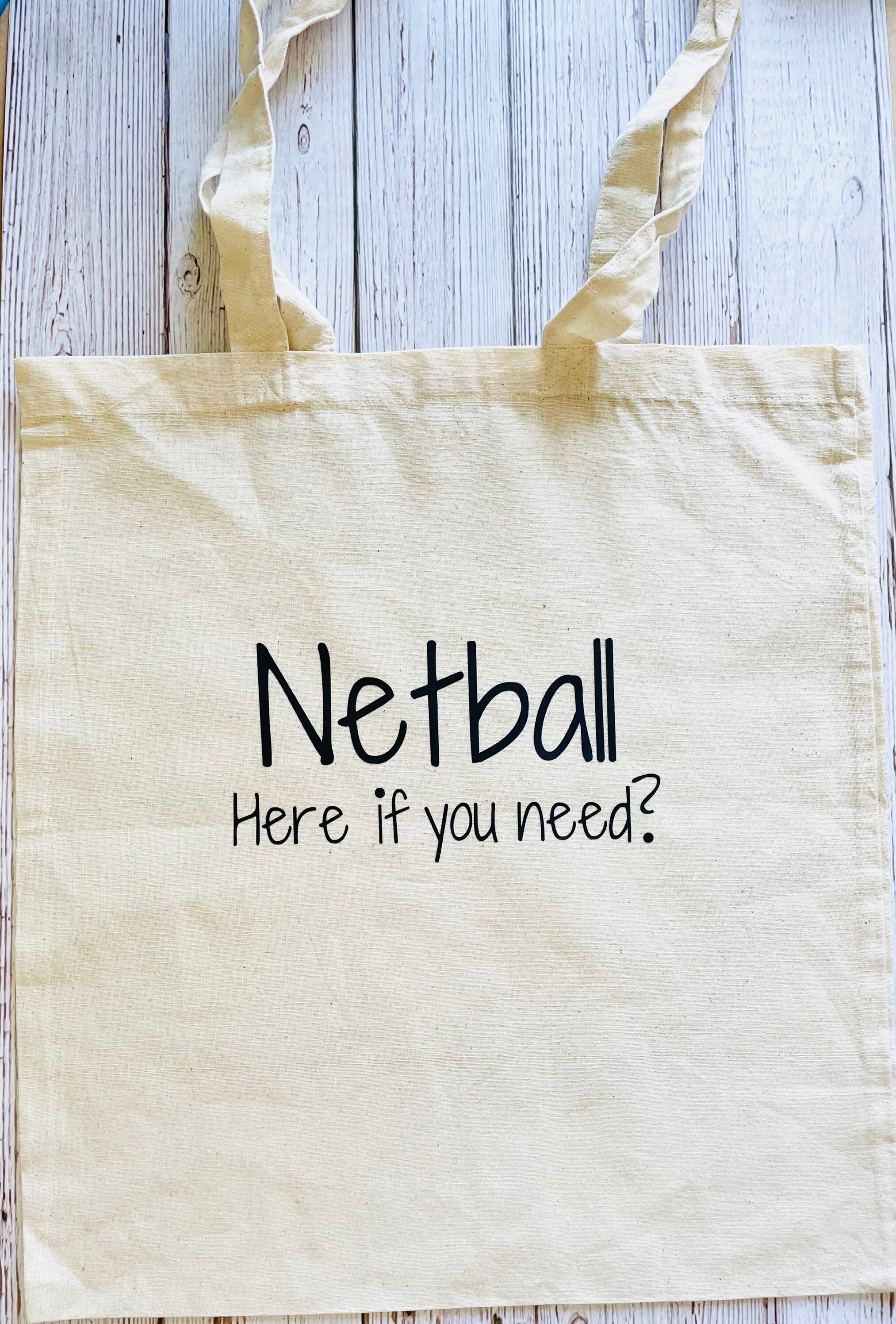 Netball Tote Bag: Black or Cream Netball Slogan - Etsy Australia