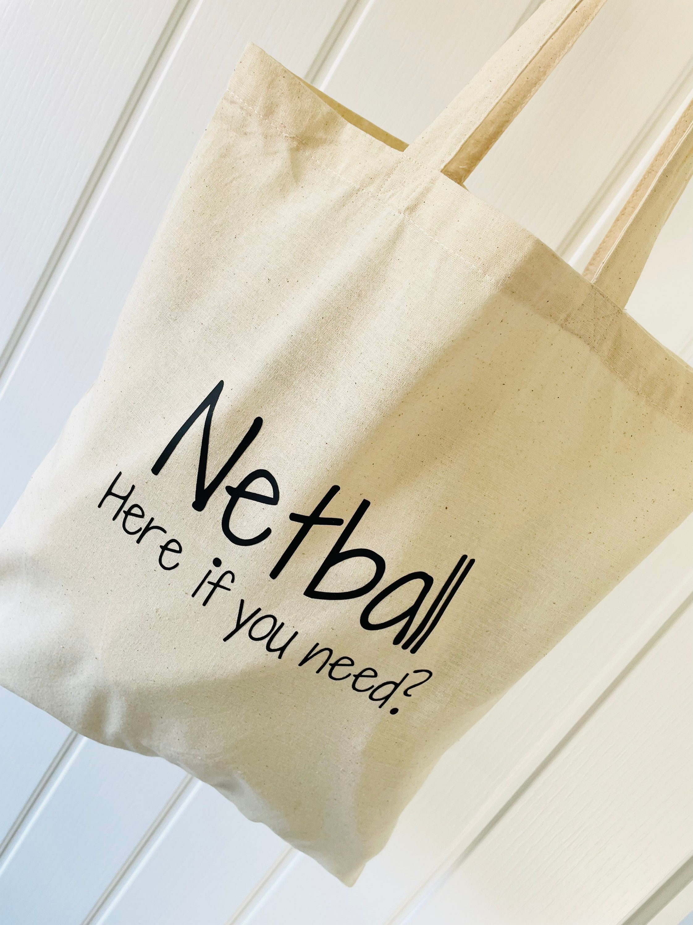 Netball Tote Bag: Black or Cream Netball Slogan - Etsy Australia