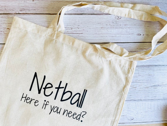 Netball Tote Bag: Black or Cream Netball Slogan - Etsy