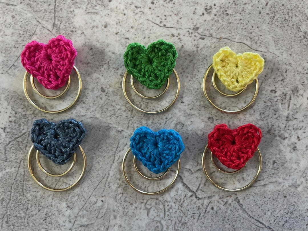 Crochet Heart Paperclip, Bookmark, Cute Gift, Embellishment, Planner - Etsy