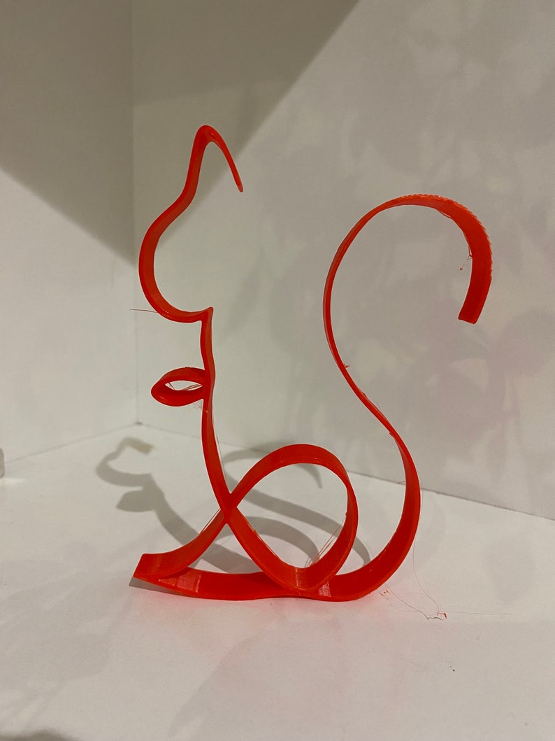 Squirrel Line Art Sculpture: Minimalist 3D Printed Ornament - Etsy