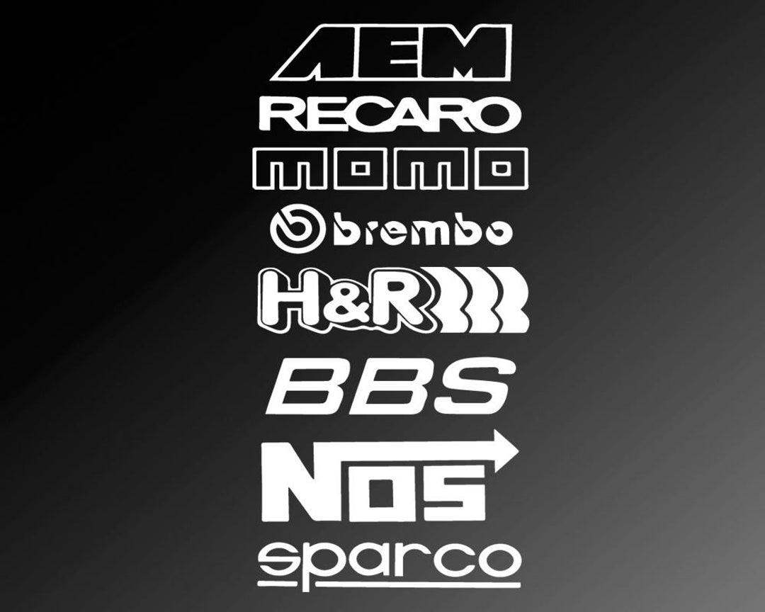 8 Racing Sponsors Logo Decals Drift Style Stickers High Quality, Cars ...