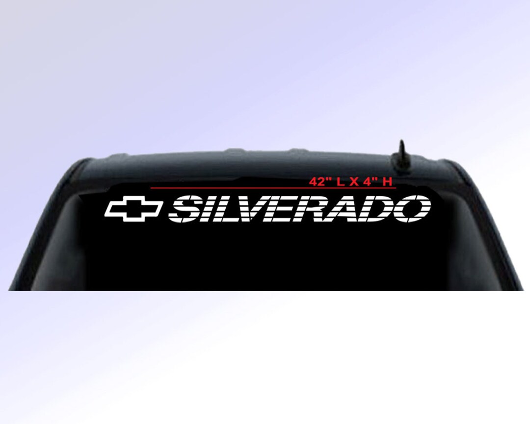 Custom Chevy Logo and Stripe SILVERADO Windshield Banner Decal Pickup ...