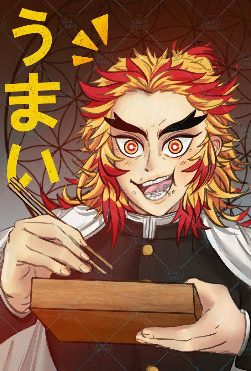 Kyojuro Rengoku Demon Slayer Kimetsu No Yaiba Umai Print - Etsy