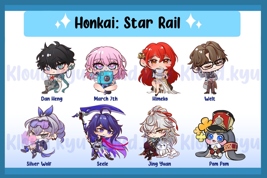 Honkai Star Rail Dan Heng March 7th Himeko Welt Silver Wolf Seele Jing ...