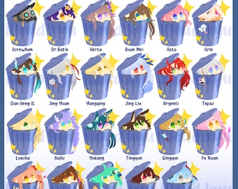 Honkai Star Rail: Trashcan Character Stickers P3 - Etsy