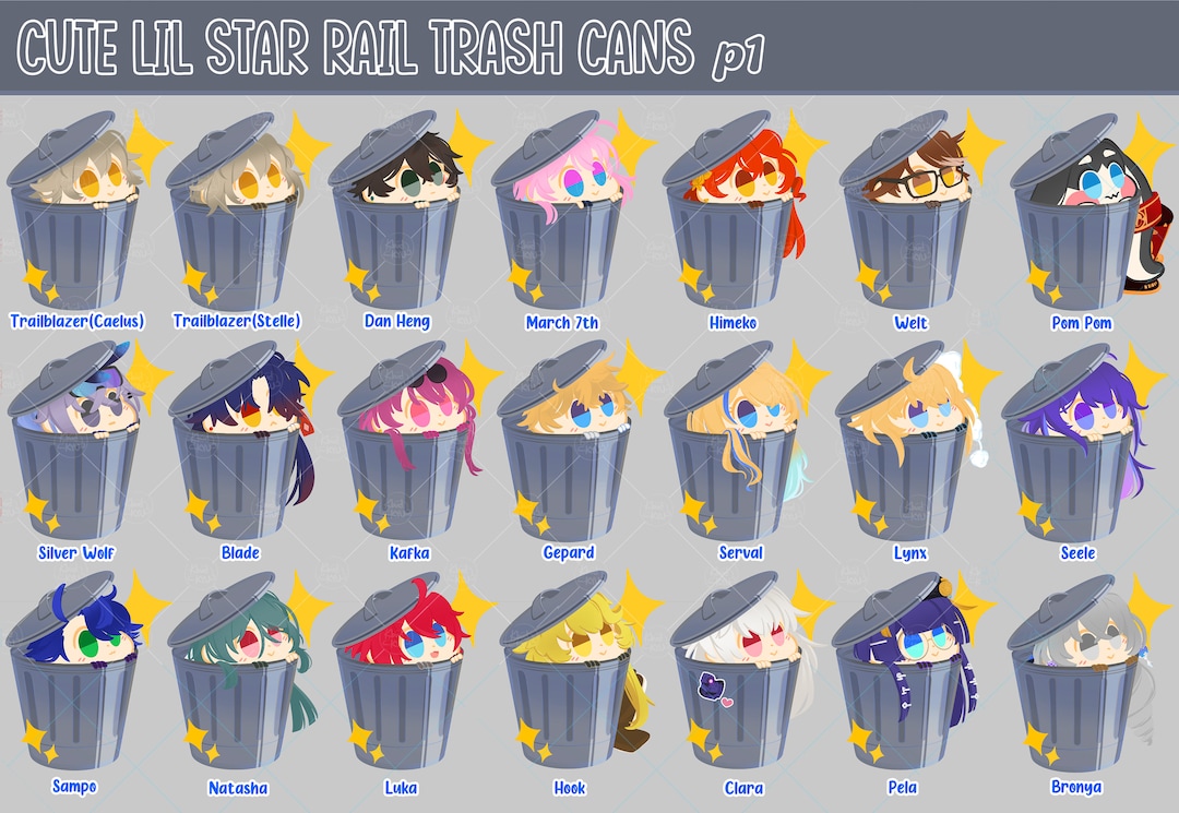Honkai Star Rail: Trashcan Character Stickers P1 - Etsy