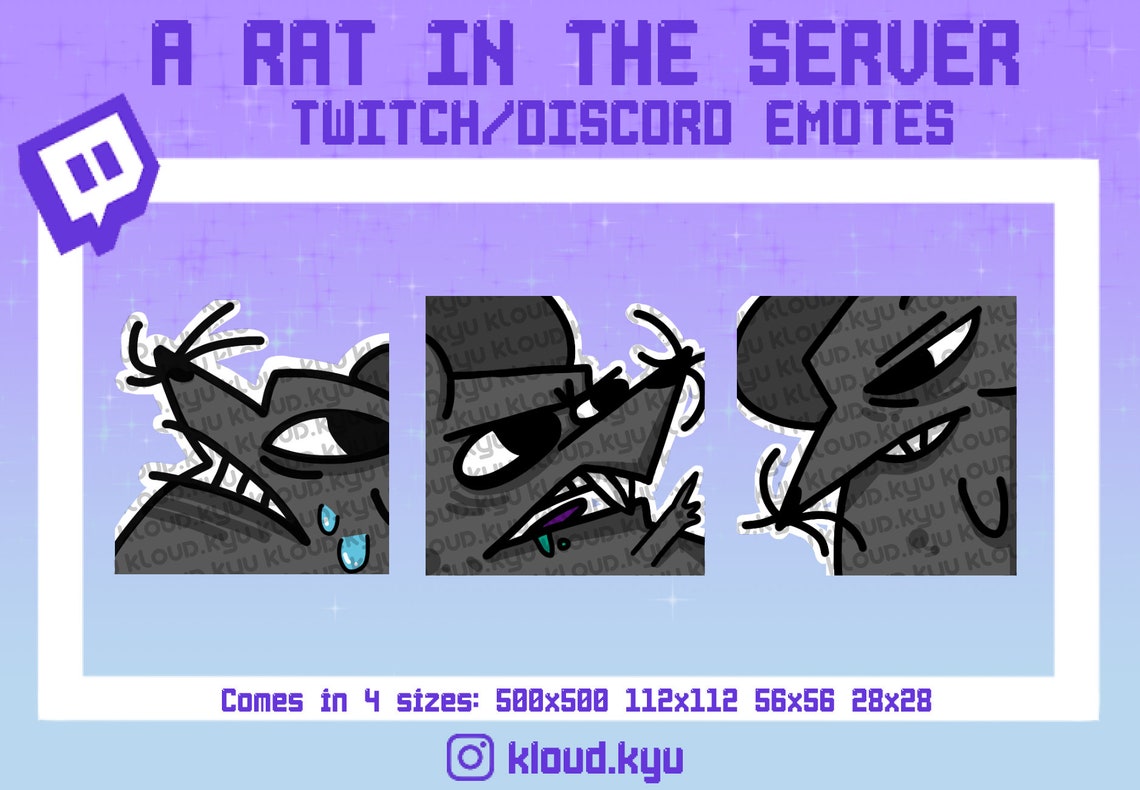 3x A Rat in the Server Set twitch/discord/youtube - Etsy