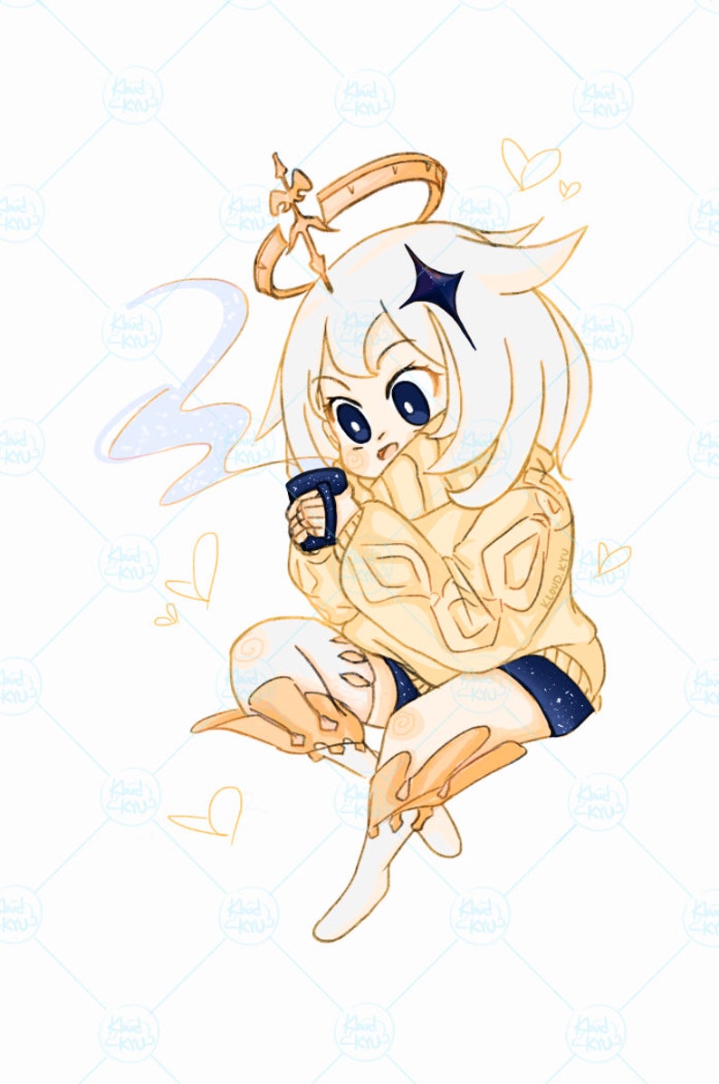 Genshin Impact Cozy Paimon Sweather Hot Drink Print - Etsy
