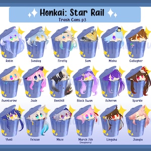 Honkai Star Rail: Trashcan Character Stickers P3 - Etsy