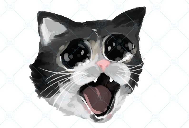 Cute Kawaii Funny Cat Meme Stickers - Etsy