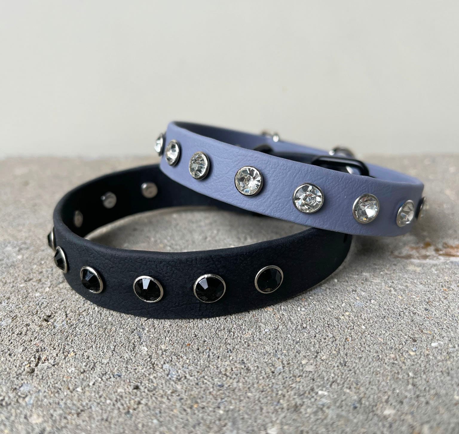 Rhinestone Dog Collar Vegan Leather Bespoke 20 Colours - Etsy