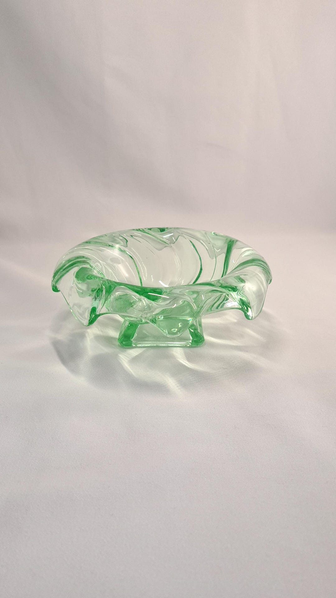 Art Deco Green Pressed Glass Sweet Bowl, 1930s - Etsy