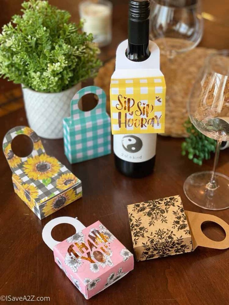 Wine Time Bottle Hanging Box Printable (SVG and PDF Formats) - Etsy