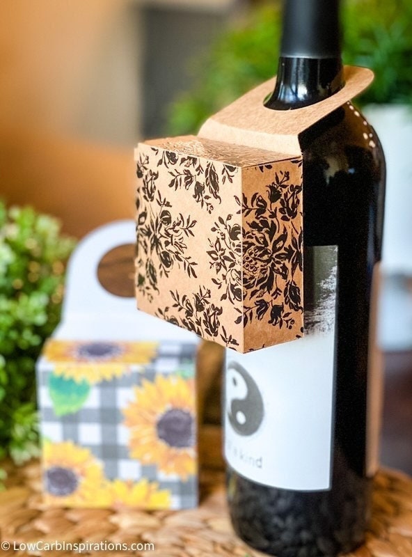 Wine Bottle Hanging Box Printable (SVG and PDF Formats) - Etsy