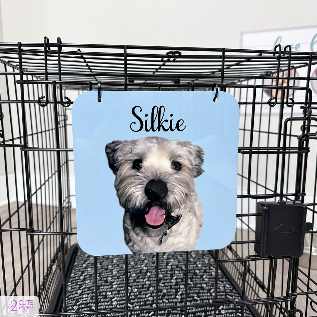 Dog Cage Name Tag, Dog Accessories, Crate Kennel Tag, Pet Name Plate ...