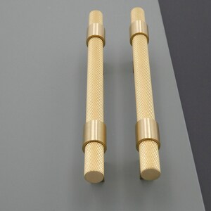 Solid Brass Knurled Drawer Pulls and Knobs- T Bars and Round Drawer Pulls and Handles - Etsy