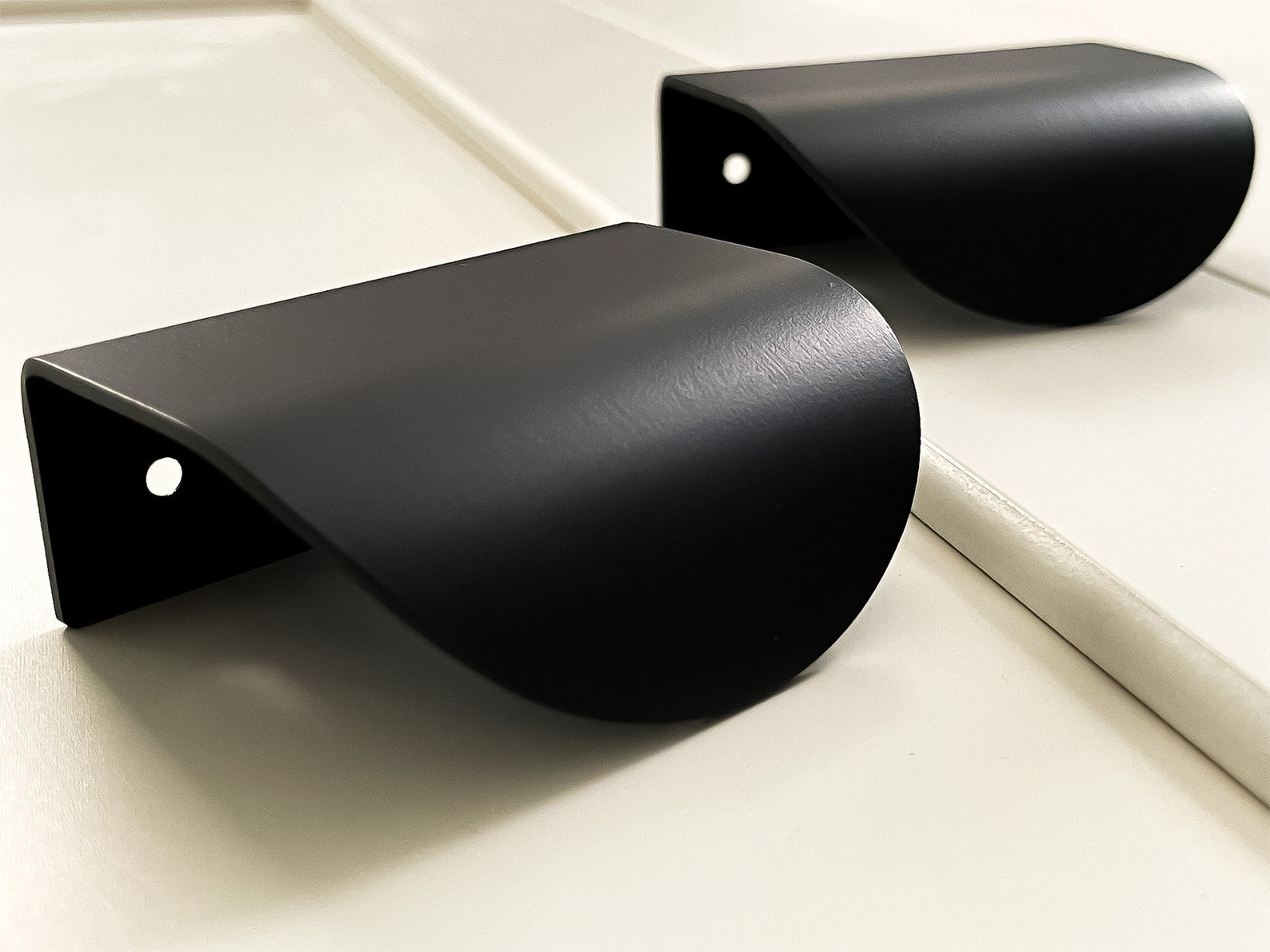 Black Invisible Drawer Pulls Handle Finger Pull Cabinet - Etsy