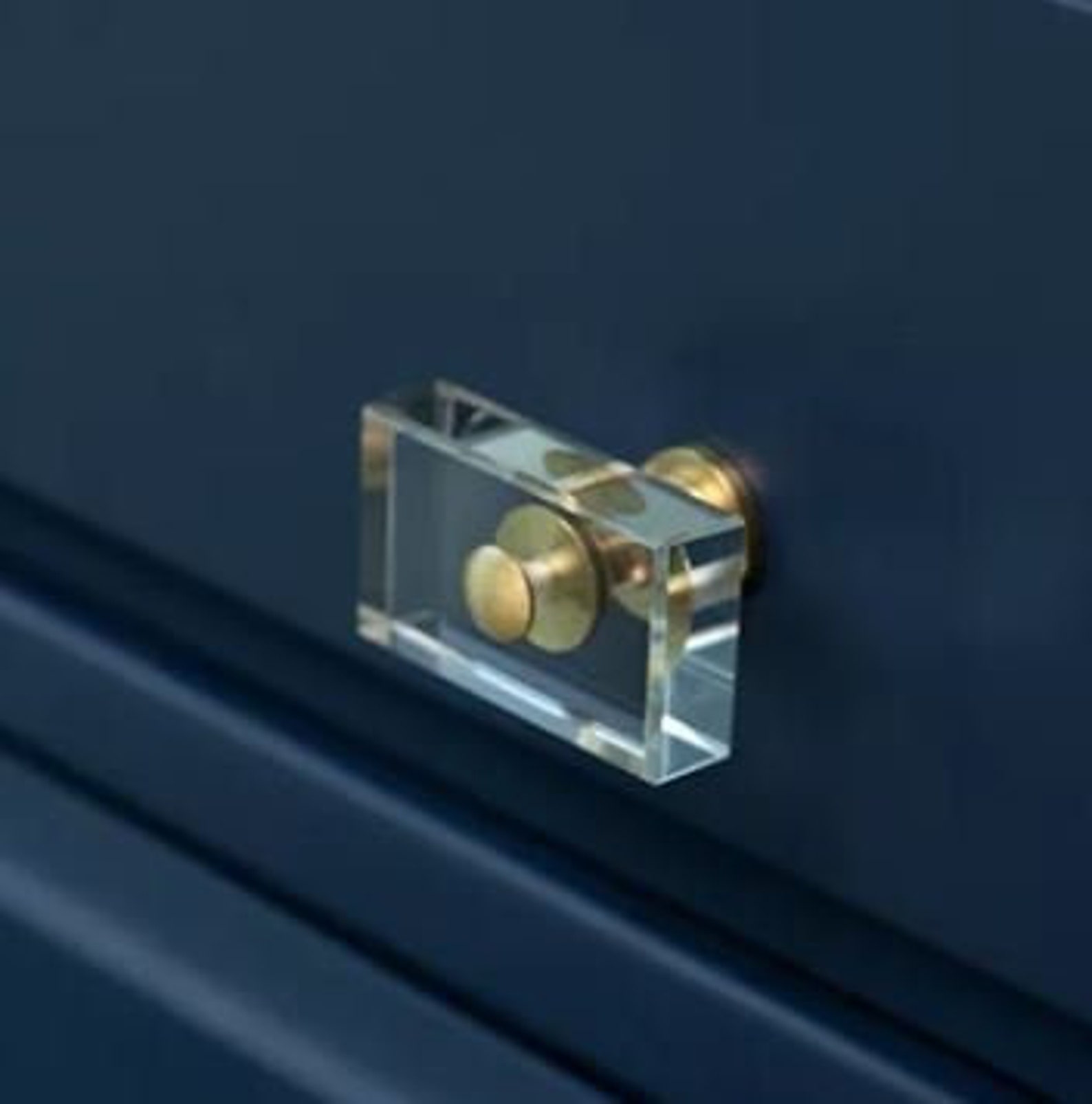 Glass and Brass Drawer Knob Gold Clear Dresser Knob - Etsy