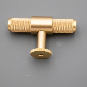 Solid Brass Knurled Drawer Pulls and Knobs T-bars Drawer Handles ...