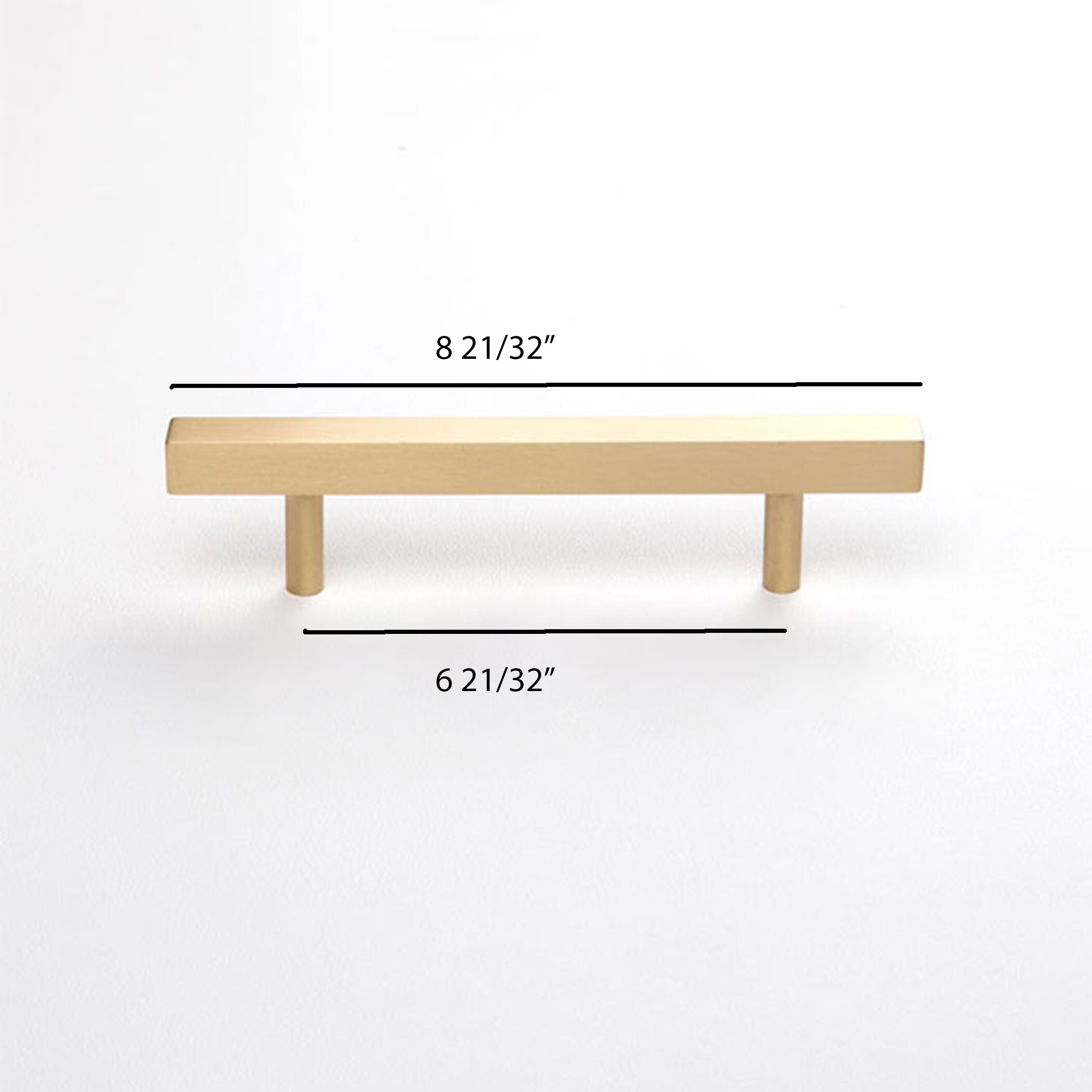 Modern Solid Brushed Brass Cabinet Knobs and Drawer Pulls | Etsy