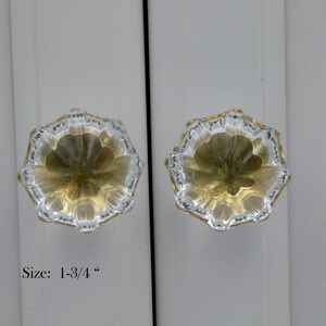 Large Crystal and Brass Champagne Drawer Knob, Crystal Glass Cabinet Knob With Solid Brass Base ...