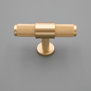 Solid Brass Knurled Drawer Pulls and Knobs T-bars Drawer Handles ...