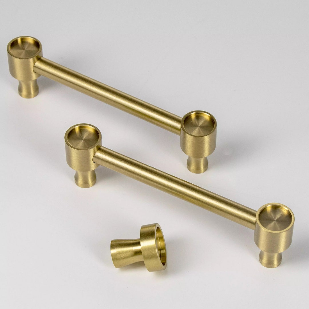 Solid Brass Modern Drawer Pulls Cabinet Handles Solid Brass - Etsy
