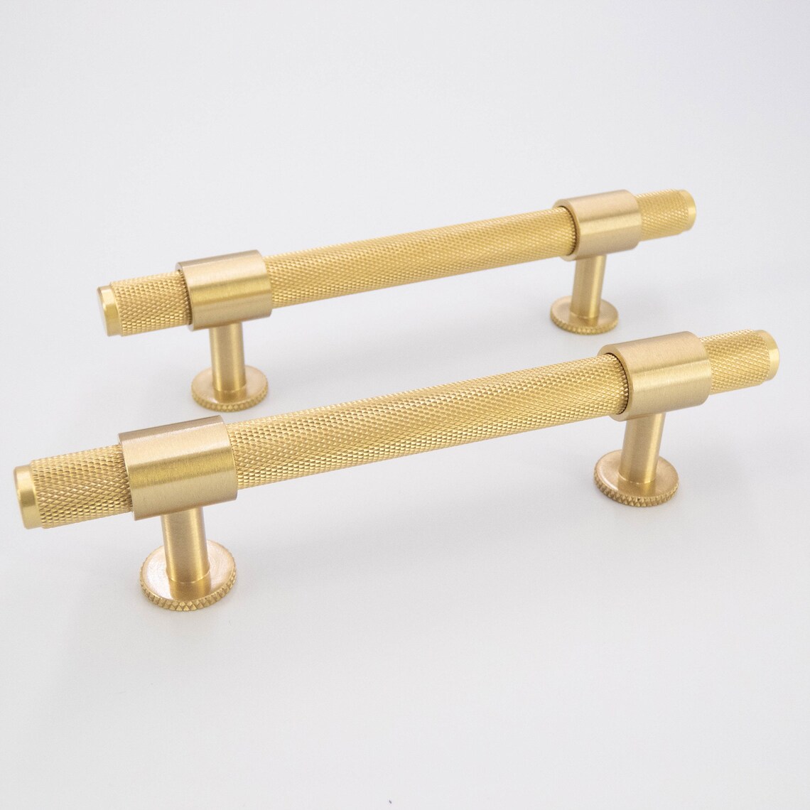 Solid Brass Knurled Drawer Pulls and Knobs T-bars Drawer Handles ...