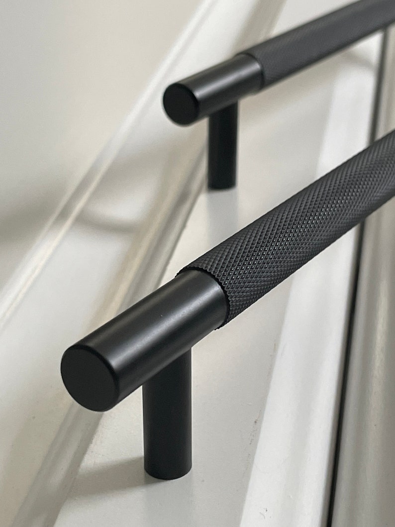 Black Solid Brass Bar Cabinet Pulls - Modern Furniture Hardware - Etsy