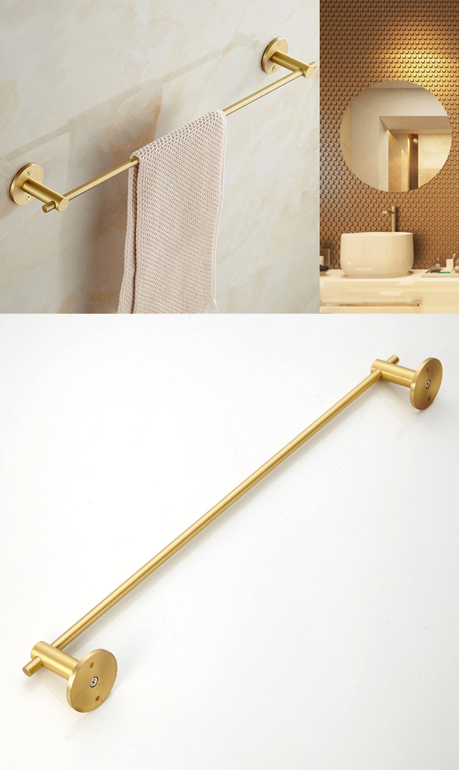 Brass Towel Bar Modern Brass Towel Rod Brass Hand Towel - Etsy