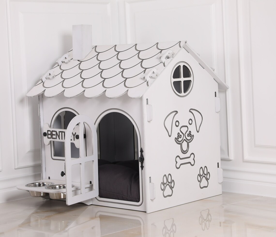 Modern Dog House Wooden Pet House İndoor Dog Bed Dog Crate | Etsy