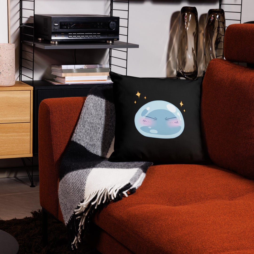 Reincarnated as a Slime Pillow: Premium Black Accent Pillow - Etsy