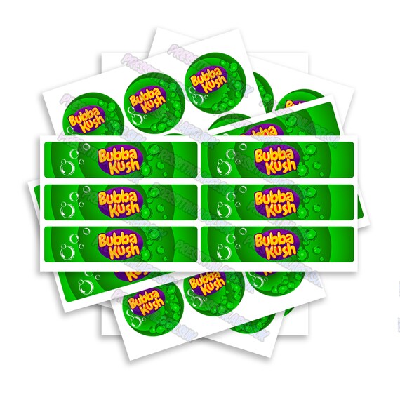 Bubba K T2 Sticker Label Set High Gloss 2oz Glass Jar | Etsy