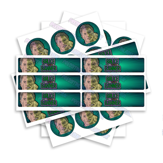 Bruce Banner Sticker Label Set High Gloss 2oz Glass Jar | Etsy