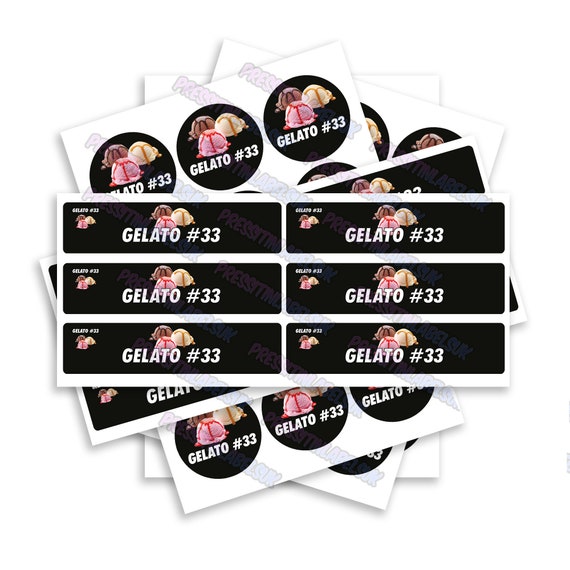 Gelato Sticker Label Set High Gloss 2oz Glass Jar Labels | Etsy