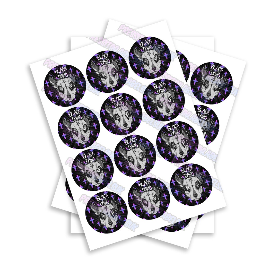 Black Dawg Sticker Labels - High Gloss - Pop Top Slap Stickers ...
