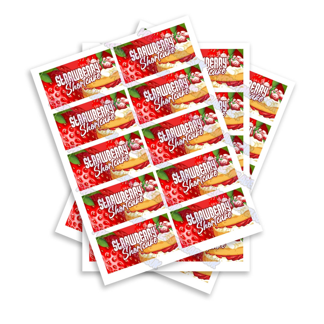 Strawberry Shortcake Pre Roll Sticker Labels - High Gloss - Multiple ...
