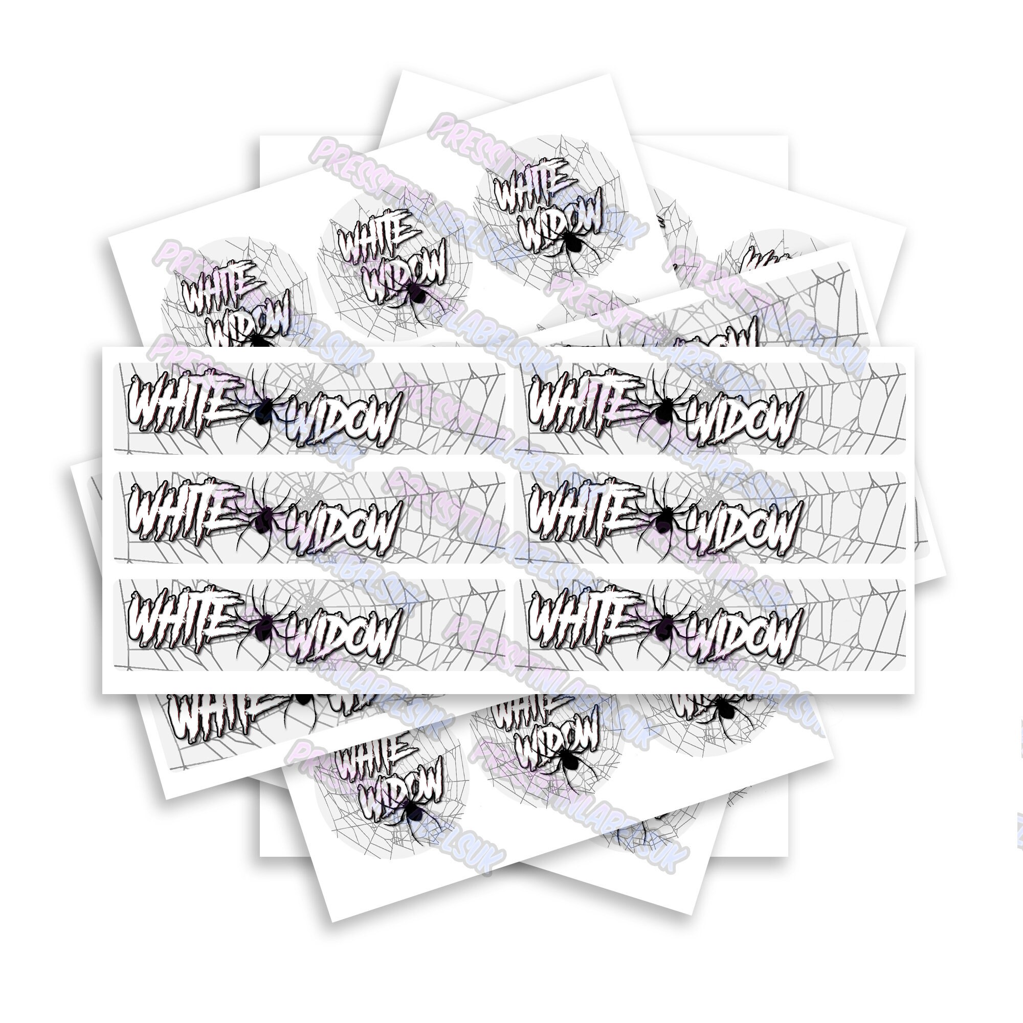 White Widow Sticker Label Set High Gloss 2oz Glass Jar | Etsy