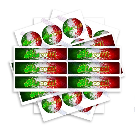 Biscotti Sticker Label Set High Gloss 2oz Glass Jar Labels | Etsy