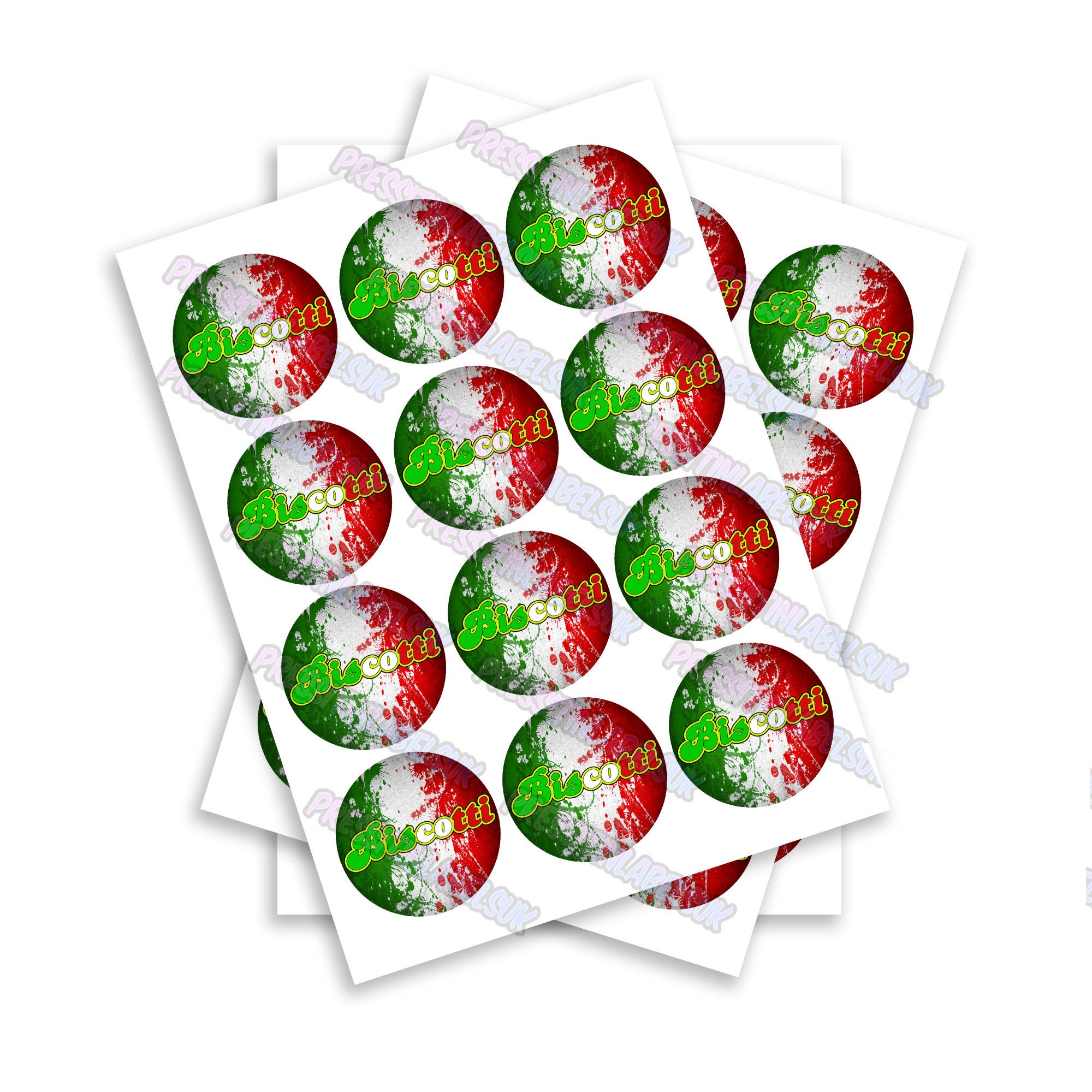 Biscotti Round Sticker Labels - High Gloss - Multiple Sizes - Circular ...