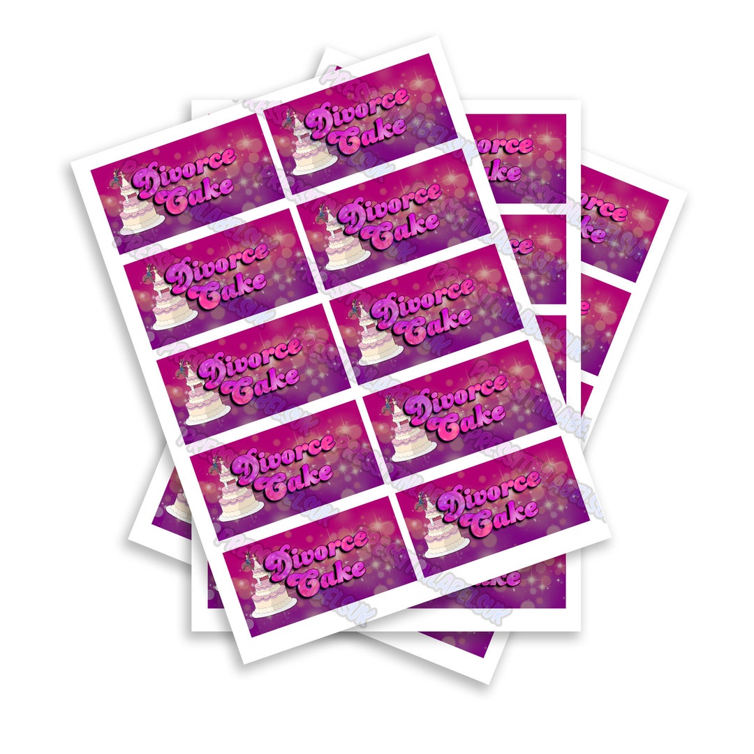 Divorce Cake Pre Roll Sticker Labels High Gloss Multiple Sizes Bulk ...