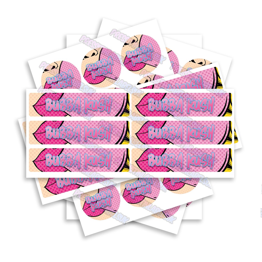 Bubba K Sticker Label Set High Gloss 2oz Glass Jar Labels Includes a ...