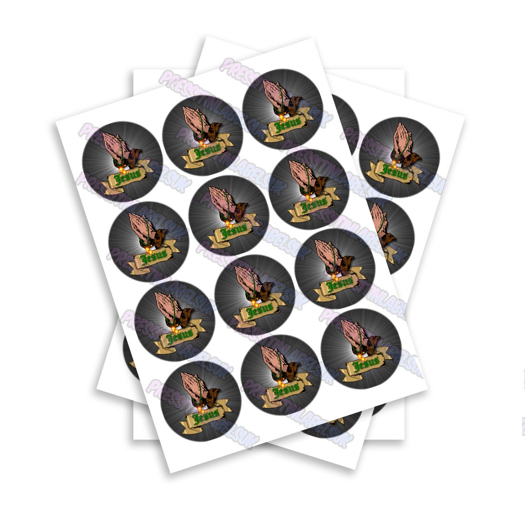 Jesus Sticker Labels - High Gloss - Pop Top Slap Stickers - Circular ...