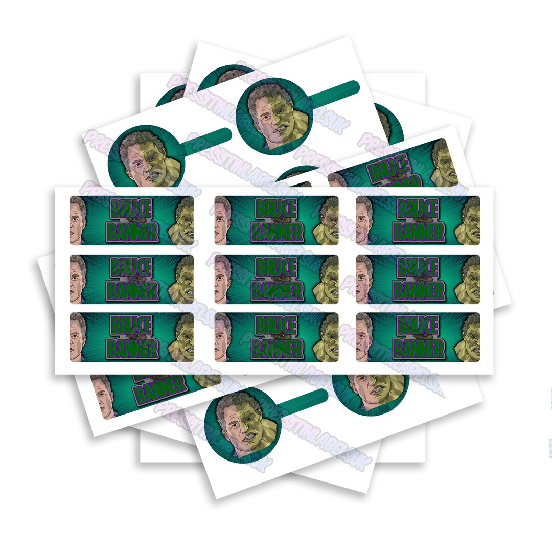 Bruce Banner Sticker Label Set High Gloss 2oz Tamper Proof - Etsy