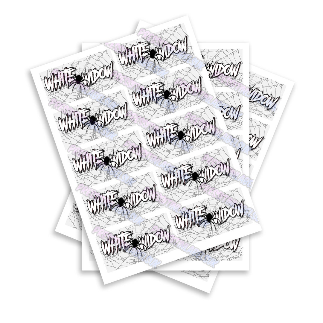 White Widow Pre Roll Sticker Labels High Gloss Multiple Sizes Bulk ...