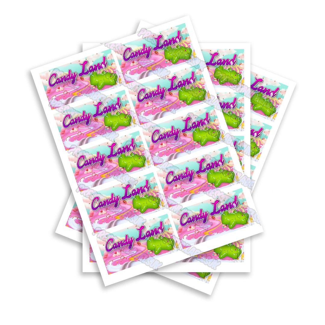 Candy Land T2 Pre Roll Sticker Labels - High Gloss - Multiple Sizes ...