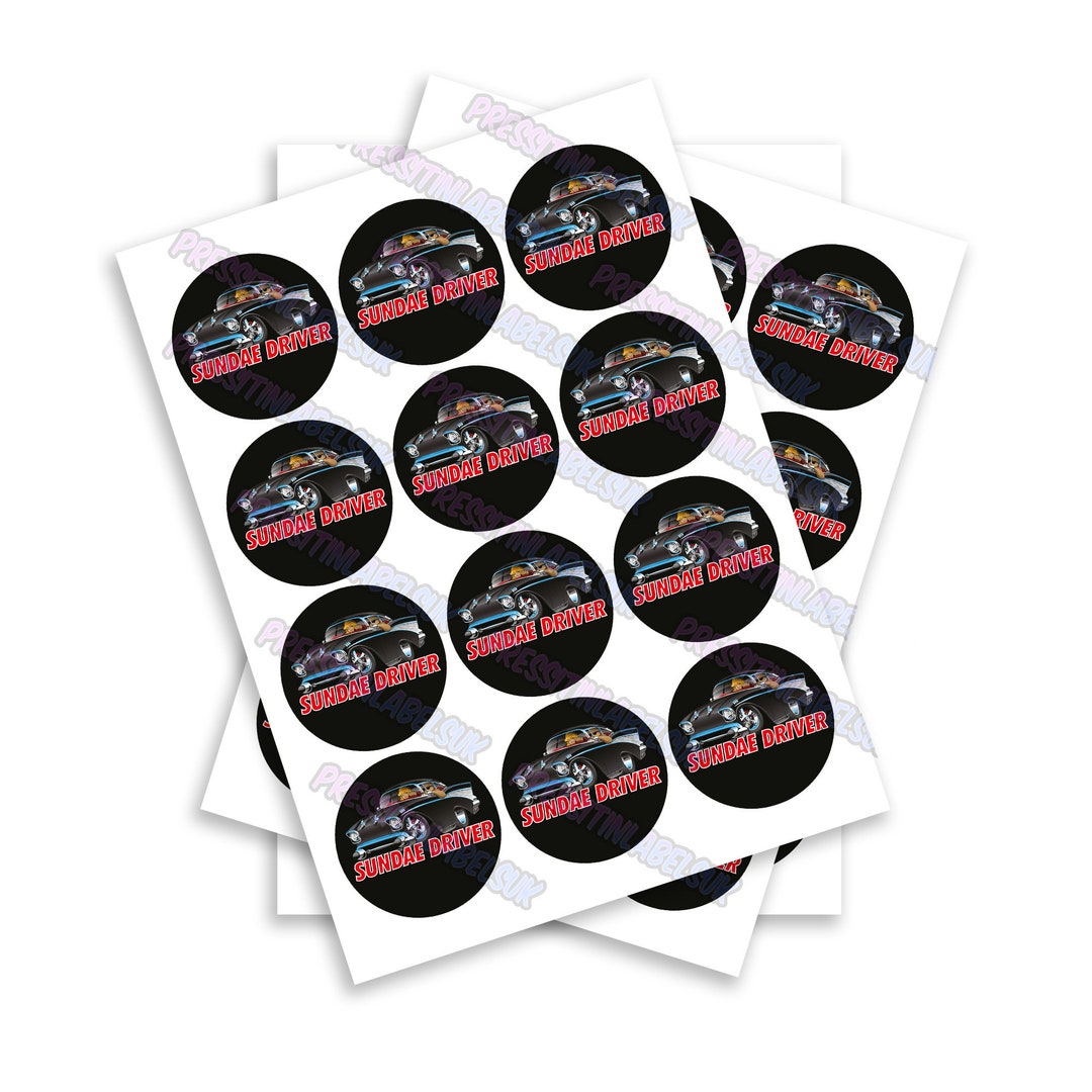 Sundae D Round Sticker Labels - High Gloss - Multiple Sizes - Circular ...