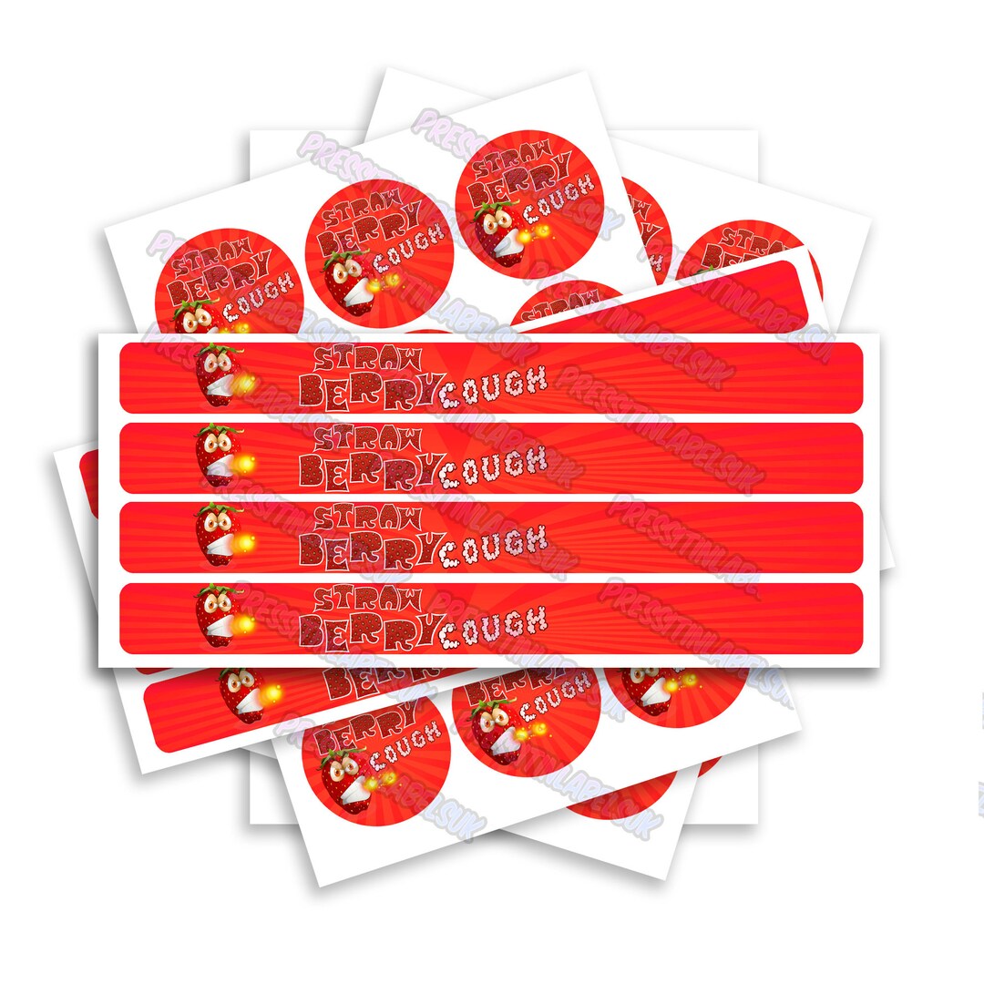 Erdbeere C 100ml Zinn Etiketten High Gloss Dose Aufkleber enthält ...